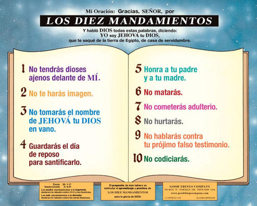 10 Commandments List In Spanish